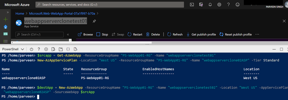 How To Clone An Azure Web App? - Parveen Singh
